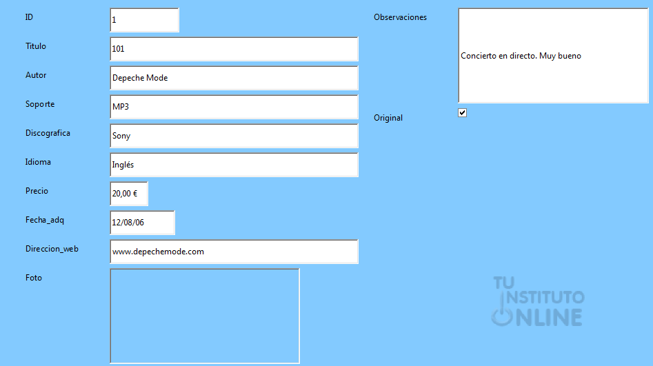 Base de datos LibreOffice Base nivel bÃ¡sico. Tu Instituto Online.