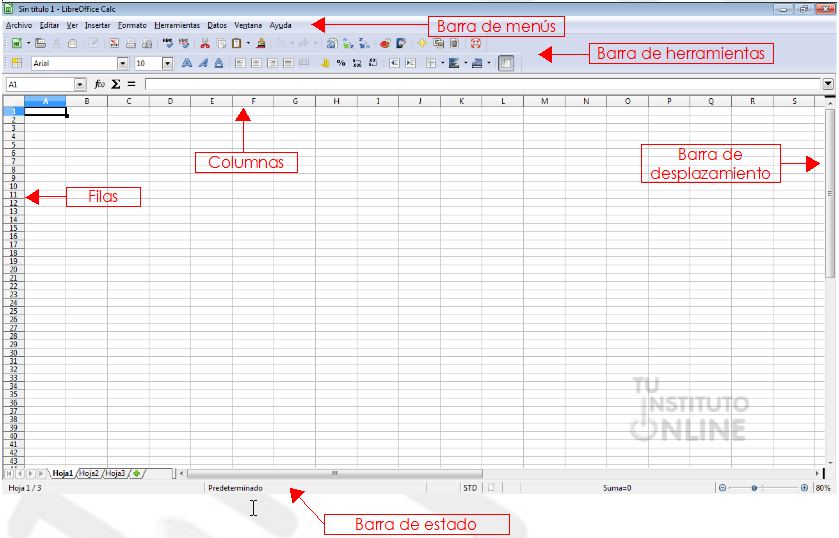 Hojas de c?lculo. Tu Instituto Online.