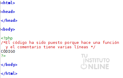 Páginas web dinámicas: PHP. Tu Instituto Online.