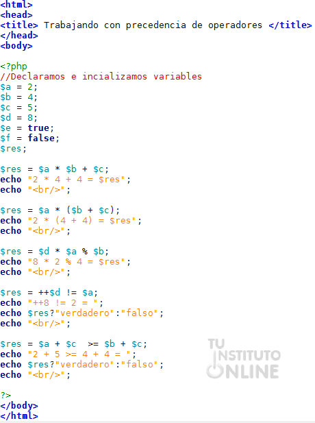 Páginas web dinámicas: PHP. Tu Instituto Online.