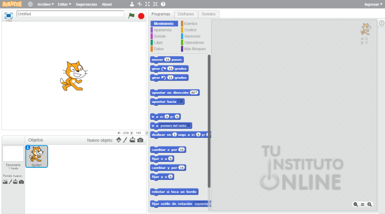 Scratch nivel básico. Tu Instituto Online.